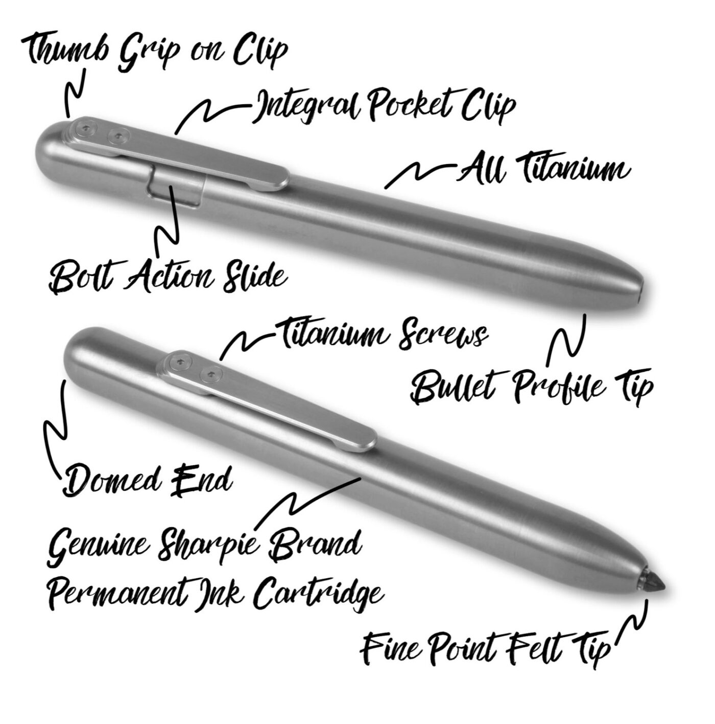 A Bolt Action Titanium Marker That Can Draw on Anything » Mega Pencil